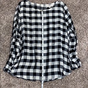 LOFT | Tops | Loft Buffalo Checked Button Back Blouse | Poshmark
